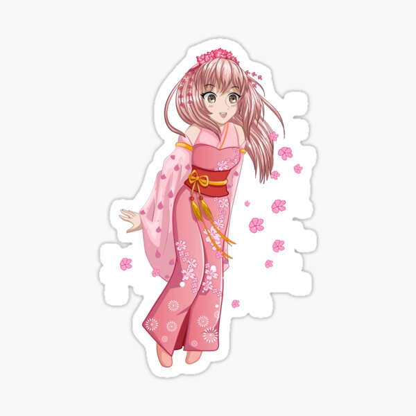 " Anime Girl, Red Eyes Girl" Sticker for Sale by CreatedByTara | Redbubble