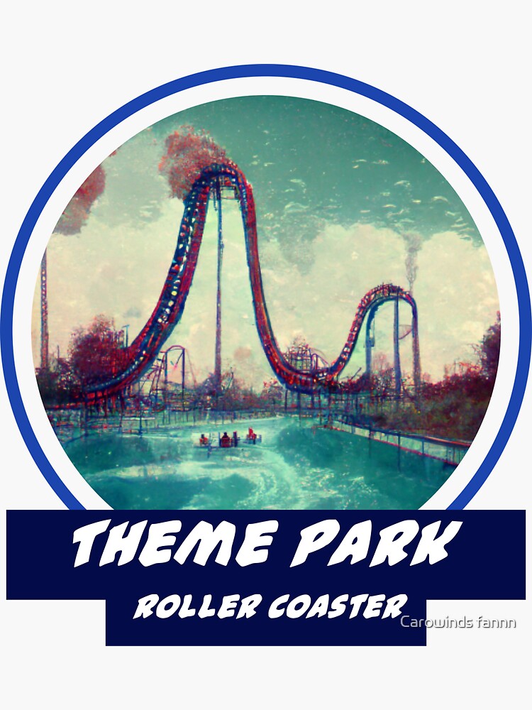 "Theme Park Roller Coaster Art" Sticker for Sale by rifat710 | Redbubble