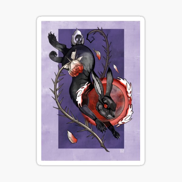 "Black Rabbit Of Inle" Sticker for Sale by CustomCatsArt | Redbubble