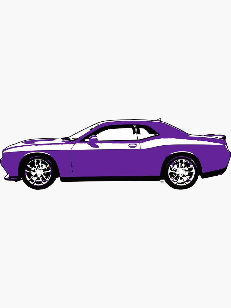 "Purple DC Coupe" Sticker for Sale by MandyCarsArts | Redbubble