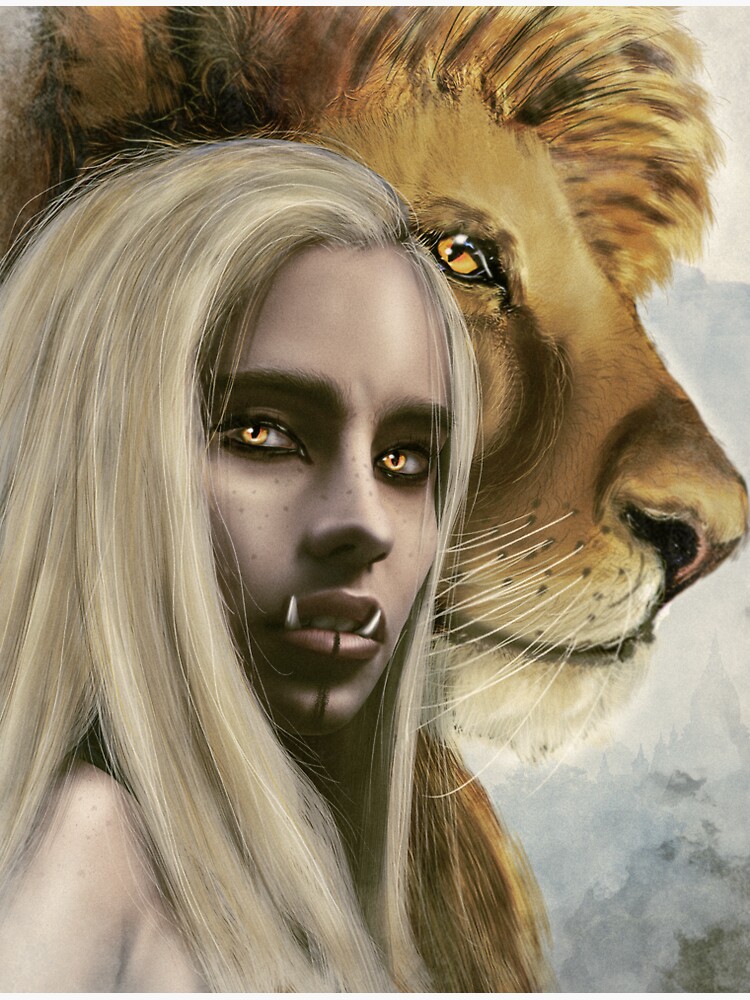 "Lion Girl" Sticker for Sale by mwb-project | Redbubble