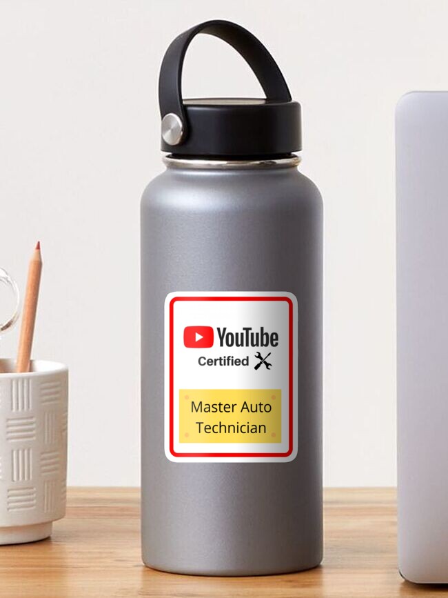 "Youtube Certified Master Auto Technician Laptop sticker , Funny ...