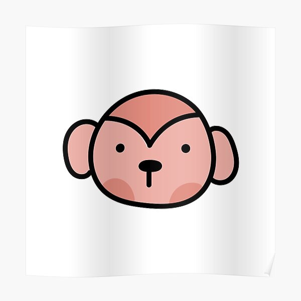 "Cute pink monkey doodle" Poster for Sale by Palukx | Redbubble
