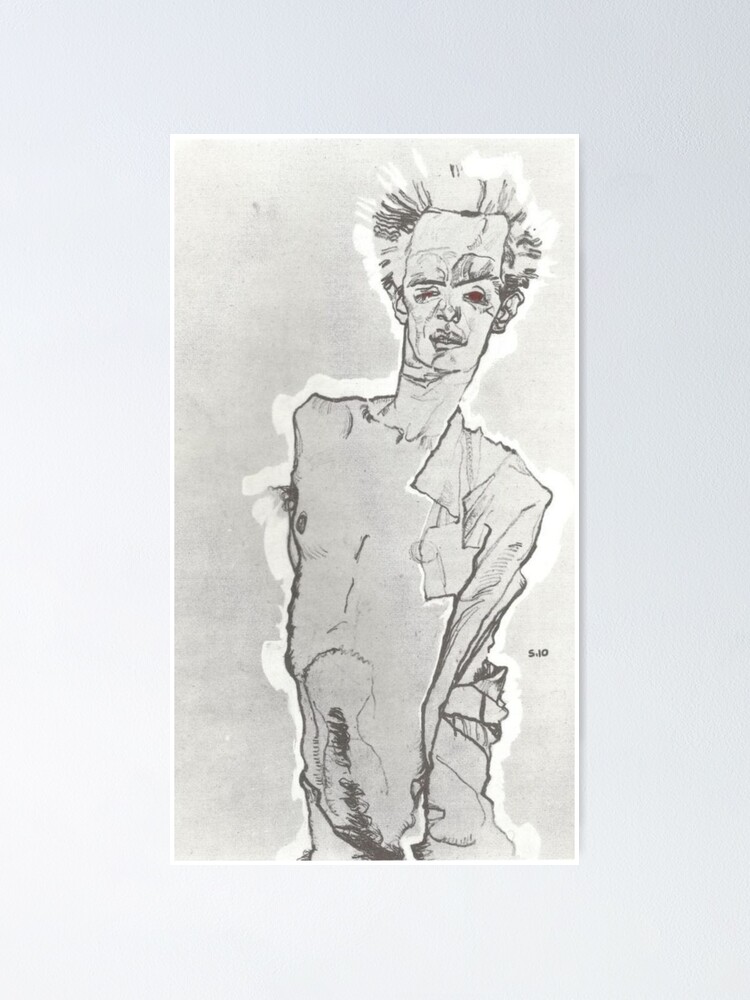 "Crazy self portrait by egone schiele " Poster for Sale by Golido ...