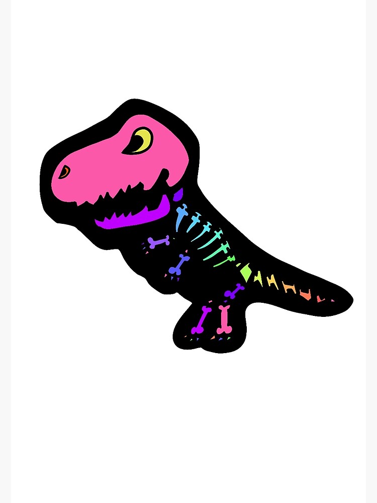 "Bright and Colorful Dead T-Rex Dinosaur Bones" Poster for Sale by Geek ...