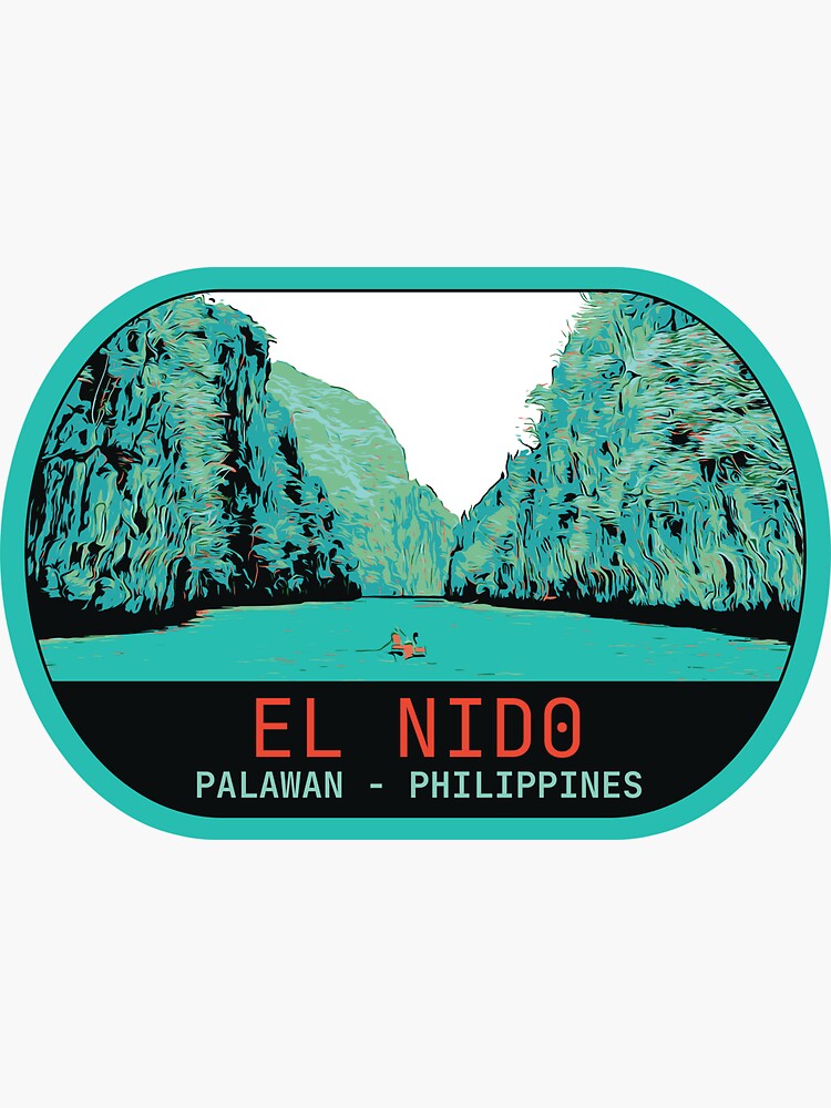 "El Nido Palawan Philippines vintage travel decal Filipinas coast sky ...