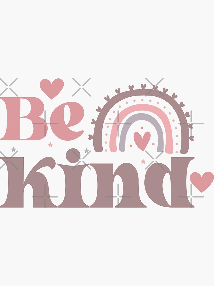 "Cute Retro Be Kind Boho Rainbow " Sticker for Sale by HappyLifeCreate ...