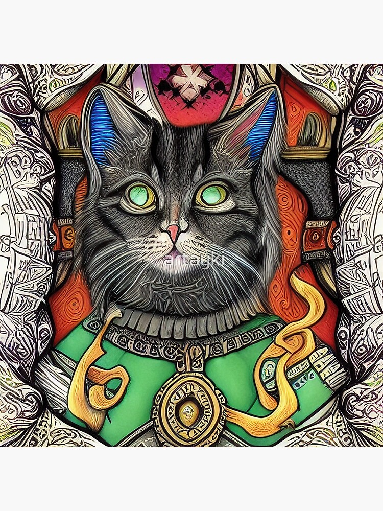 "My Lord Cat - Medieval Age Sir Cat" Sticker for Sale by artayki ...