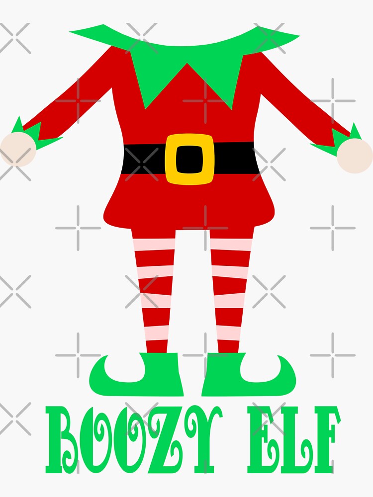 "Christmas elf - Boozy elf - body, green" Sticker for Sale by ...