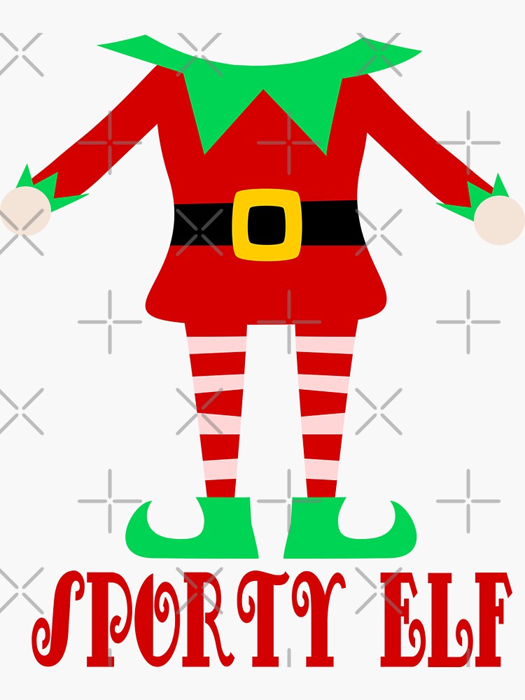 "Christmas elf - Sporty elf - body, red" Sticker for Sale by ...