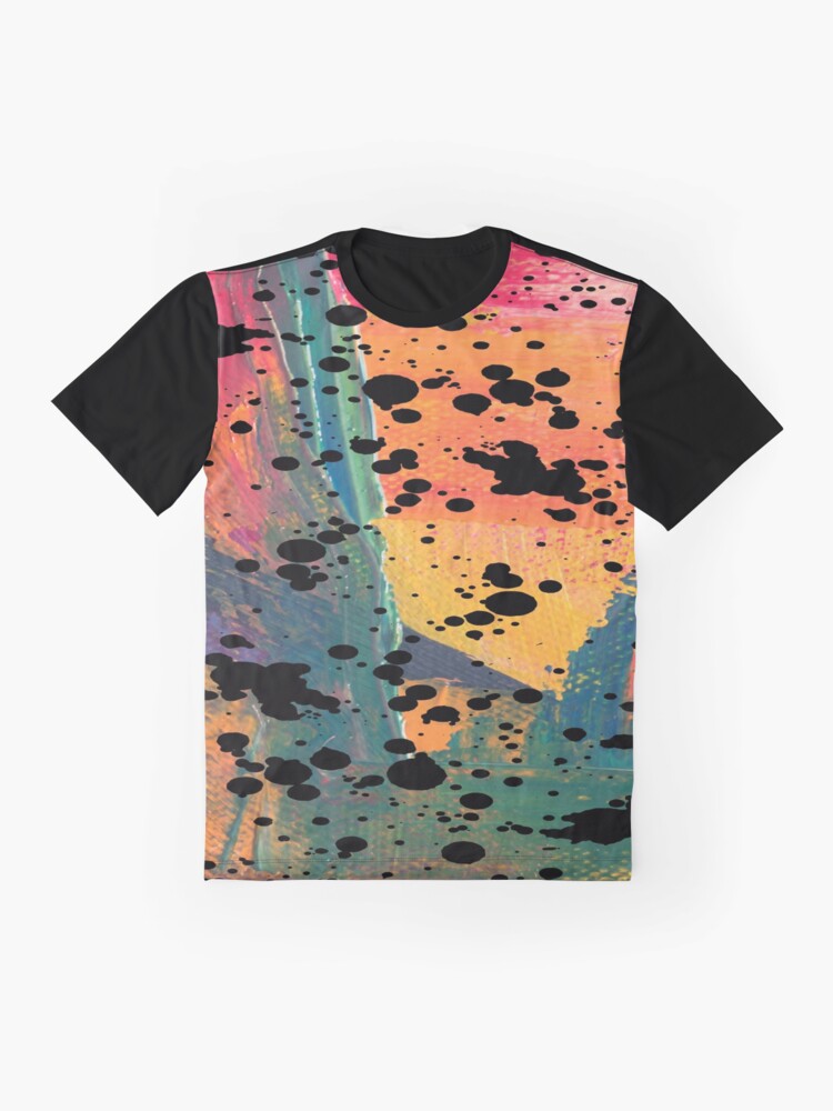 "Abstract Sunset Colors with Black Paint Splash" T-shirt for Sale by ...