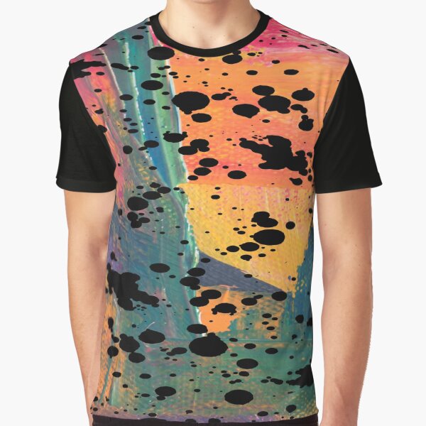 "Abstract Sunset Colors with Black Paint Splash" T-shirt for Sale by ...