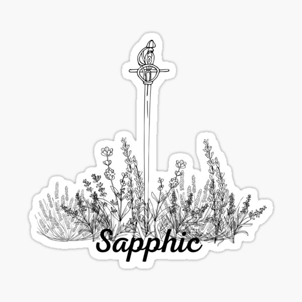 "Sword in Lavender Sapphic Line Art" Sticker for Sale by ...