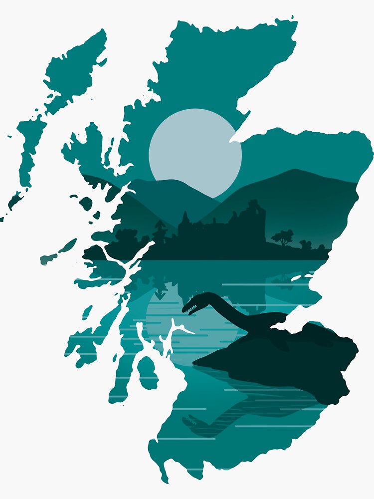 "Scotland map and landscape" Sticker by landscapeworlds | Redbubble