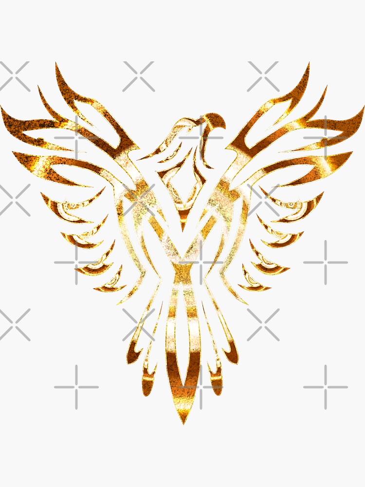 "Gold Rising Phoenix " Sticker for Sale by rrsum | Redbubble