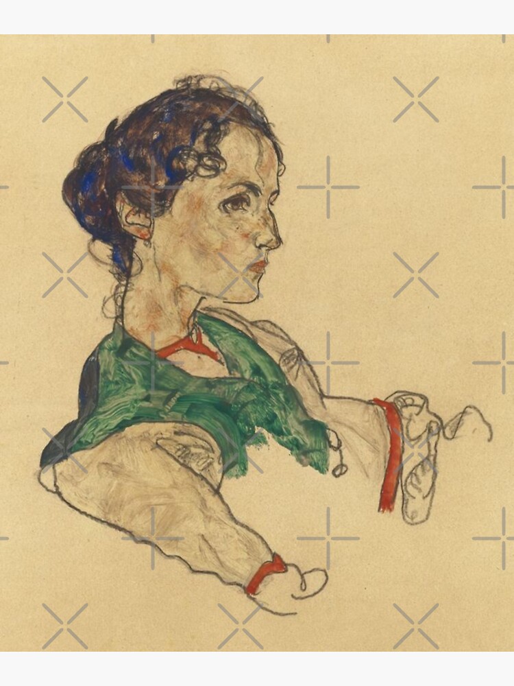 "Portrait rhe young madame schiele by egone schiele " Sticker for Sale ...