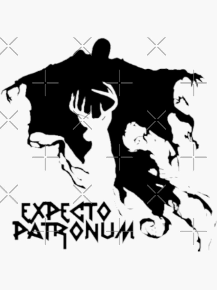 "Expecto Patronum Silhouette" Sticker for Sale by SilhouettesShop ...