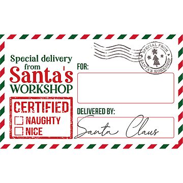 "Christmas Mailing Label from Santa's Workshop (3 of 4)" Sticker for ...