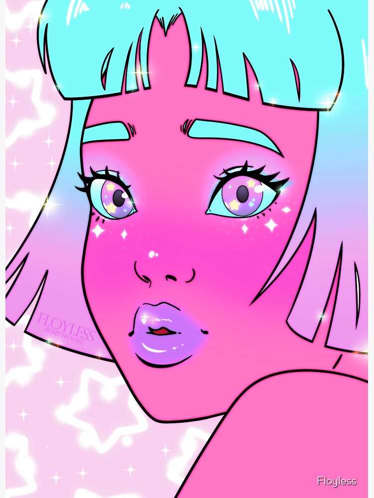 "Y2k Pink Girl Illustration" Sticker for Sale by Floyless | Redbubble
