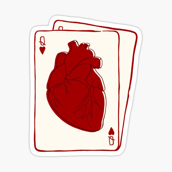 "Queen Of Hearts" Sticker for Sale by House-Of-Anala | Redbubble