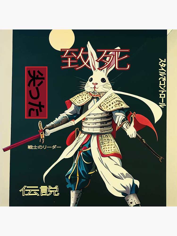 "JAPANESE SAMURIA THE RABBIT || BUNNY" Sticker for Sale by PetyAnimals ...