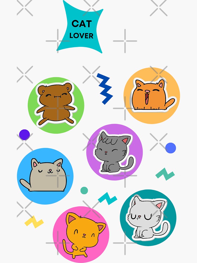 "Cat lover" Sticker for Sale by CoolDesign2000 | Redbubble