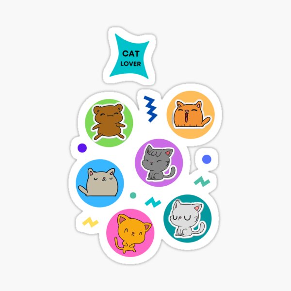 "Cat lover" Sticker for Sale by CoolDesign2000 | Redbubble