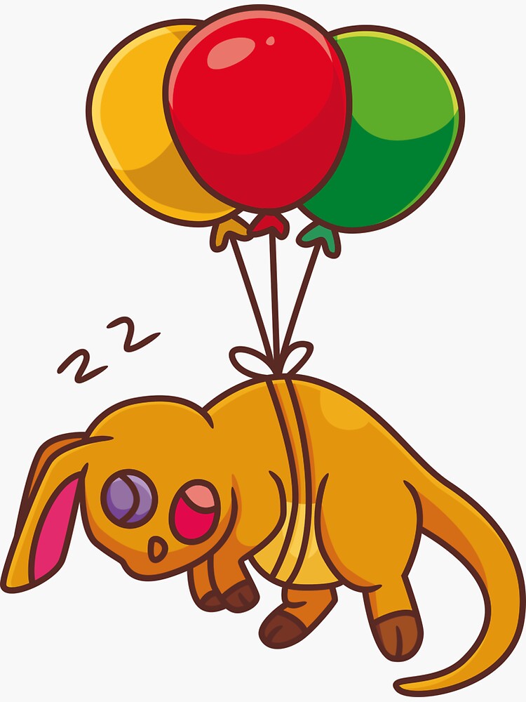 "Cute cartoon kangaroo flying balloon" Sticker for Sale by anwar ...