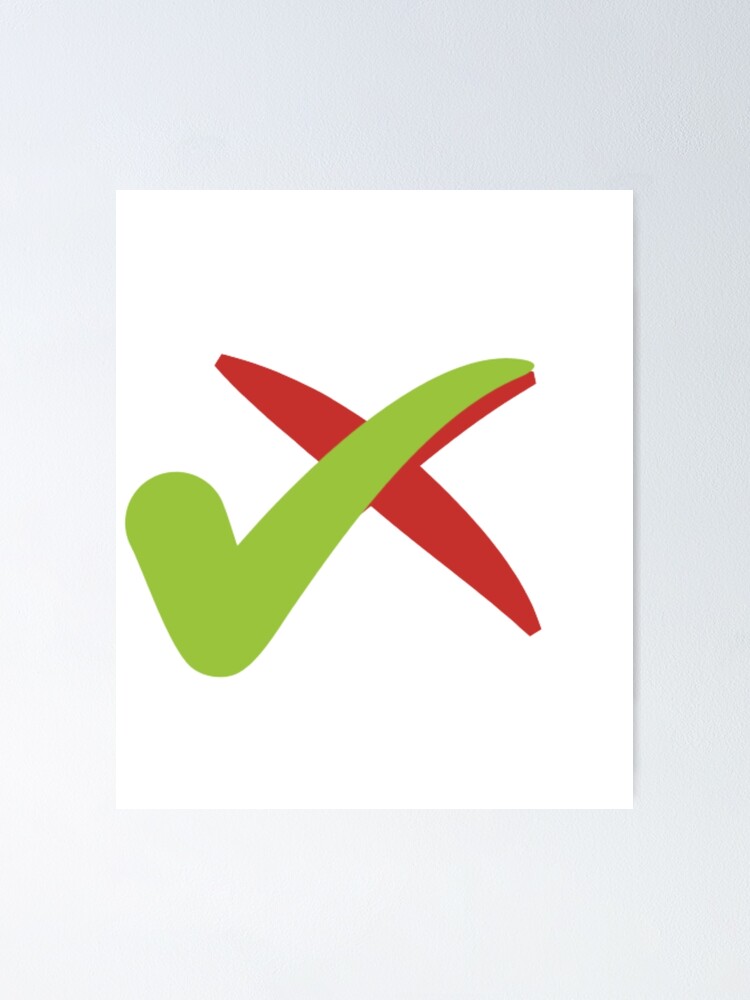"error mark Red with check mark" Poster for Sale by Layar | Redbubble