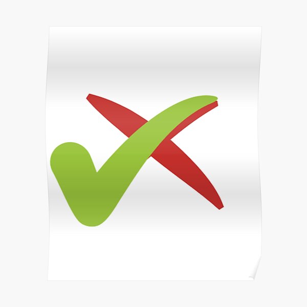 "error mark Red with check mark" Poster for Sale by Layar | Redbubble
