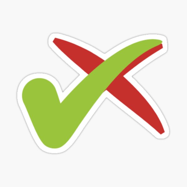 "error mark Red with check mark" Sticker for Sale by Layar | Redbubble