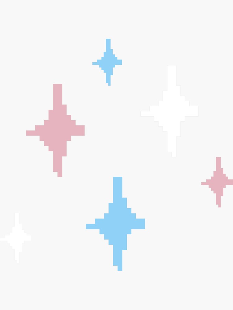 "Trans Pride Sparkles Pixel Art" Sticker for Sale by christinegames ...