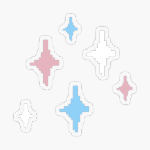 "Trans Pride Sparkles Pixel Art" Sticker for Sale by christinegames ...