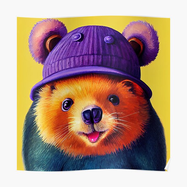"Wombat in cute purple hat" Poster for Sale by avancee | Redbubble