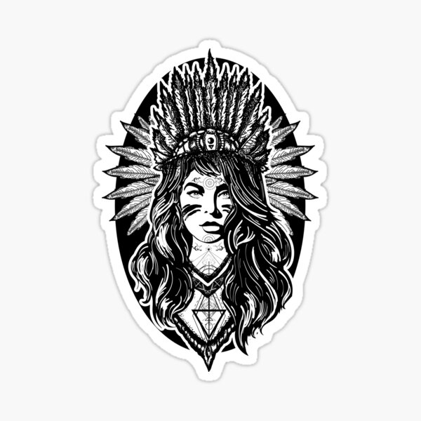 "Native American woman. Girl warrior" Sticker for Sale by intueri ...