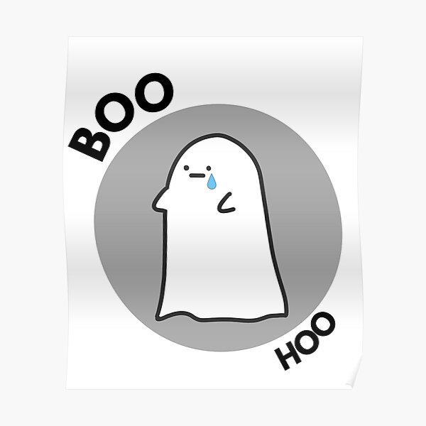 Póster «Black Boo Hoo Sad Ghost con círculo gris claro» de melieray7 ...