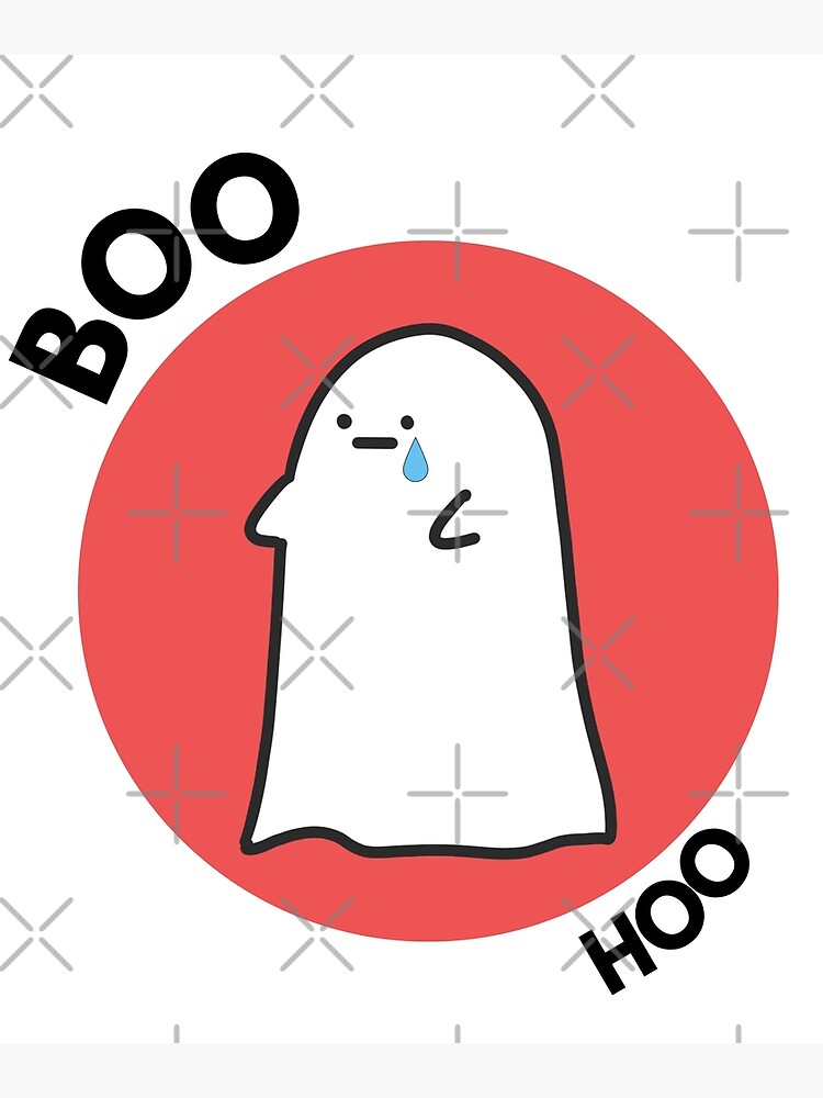 "Black Boo Hoo Sad Ghost with Red Circle" Poster for Sale by melieray7 ...