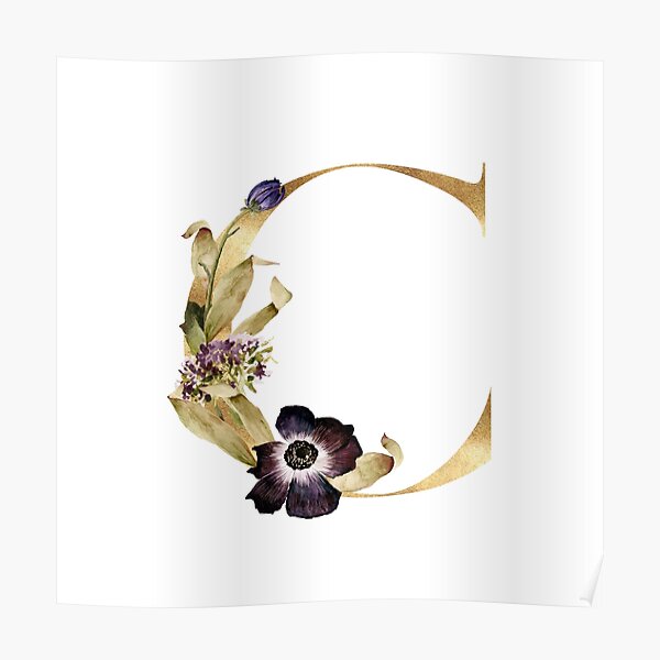 "Gold Autumn Theme Letter C" Poster for Sale by visitors2leads | Redbubble