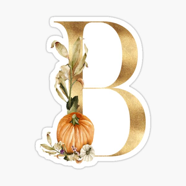 "Gold Autumn Theme Letter B" Sticker for Sale by visitors2leads | Redbubble