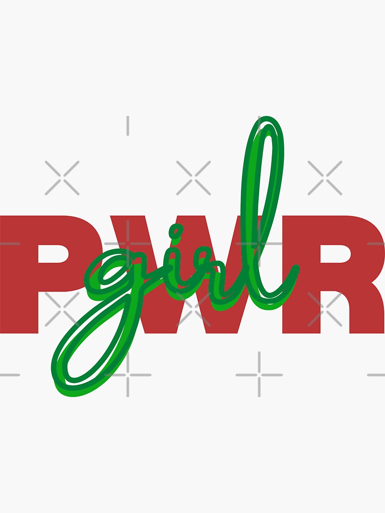 "GIRL PWR HOLIDAY STYLE TEXT | GRL PWR CHRISTMAS COLORS" Sticker for ...