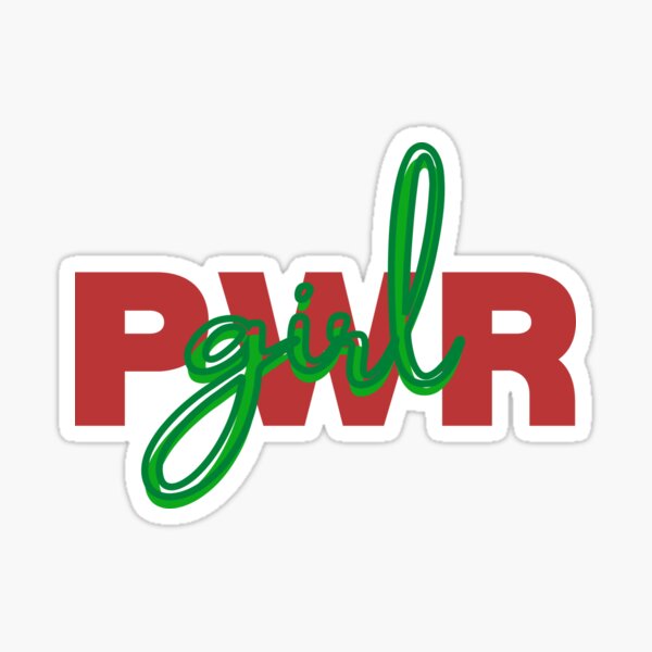"GIRL PWR HOLIDAY STYLE TEXT | GRL PWR CHRISTMAS COLORS" Sticker for ...