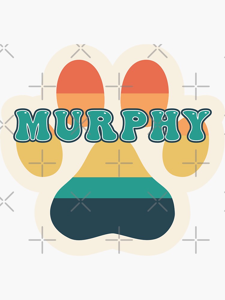 "Murphy Dog Name Vintage Sunset Paw Prints on Cream - Murphy Dog Name ...