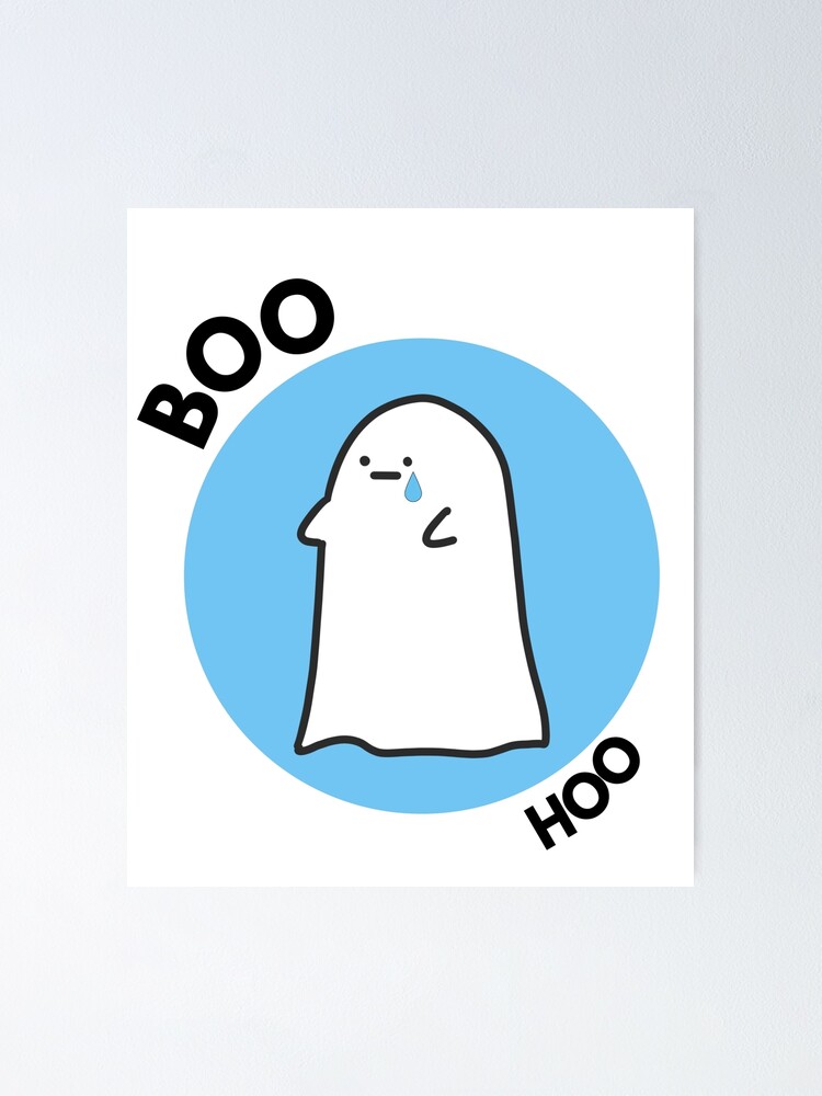 Póster «Black Boo Hoo Sad Ghost con círculo azul» de melieray7 | Redbubble