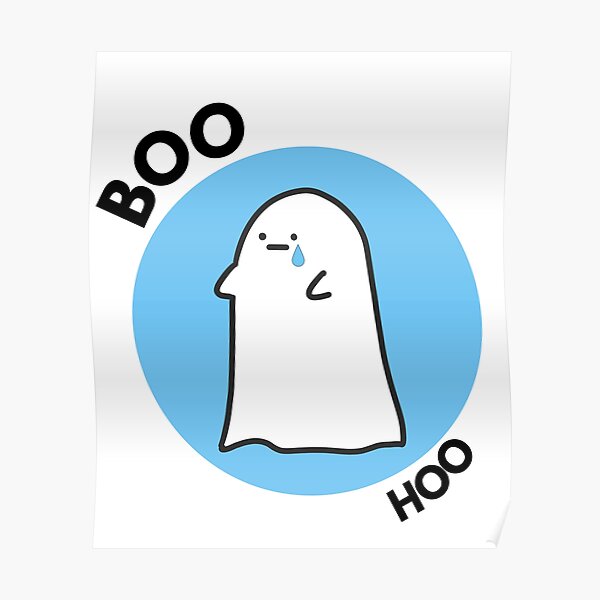 Póster «Black Boo Hoo Sad Ghost con círculo azul» de melieray7 | Redbubble