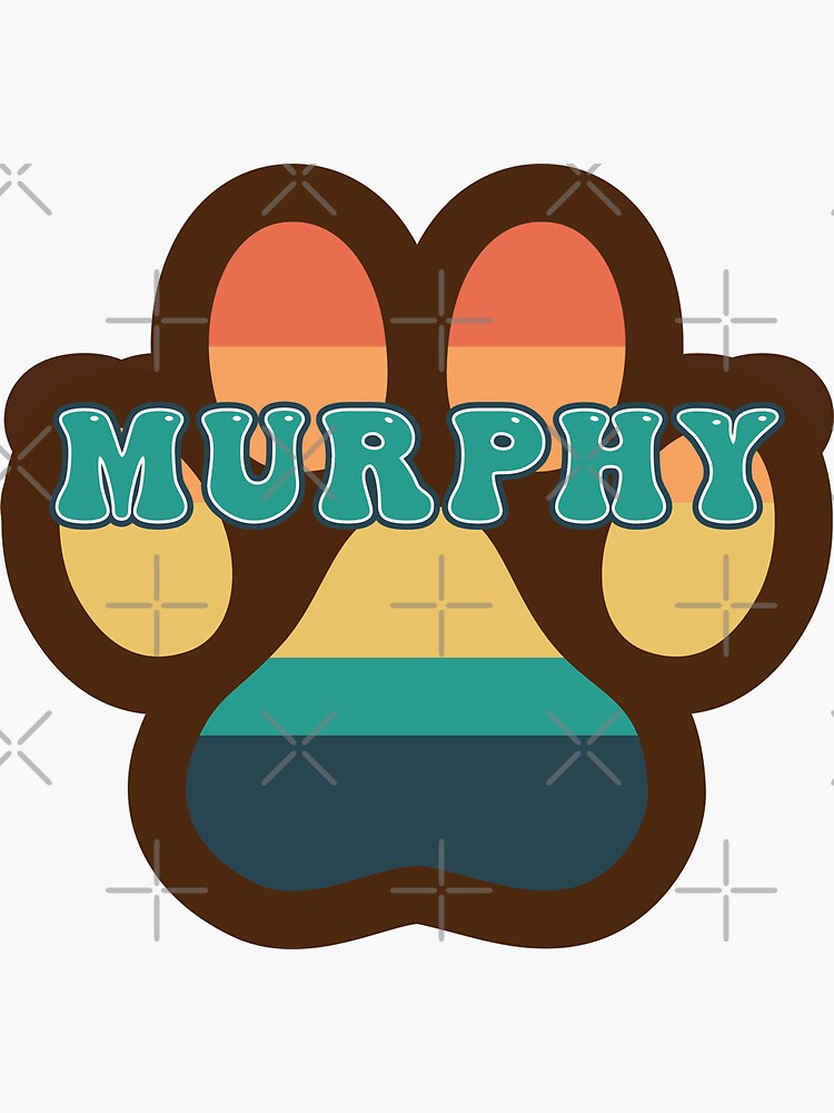 "Murphy Dog Name Vintage Sunset Paw Prints on Brown - Murphy Dog Name ...