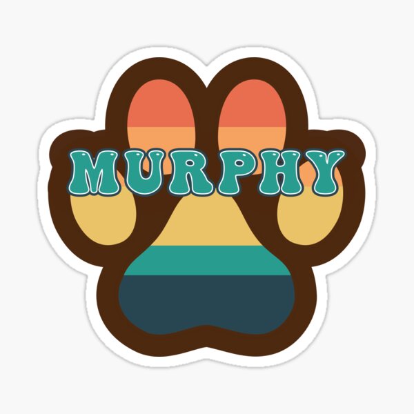 "Murphy Dog Name Vintage Sunset Paw Prints on Brown - Murphy Dog Name ...