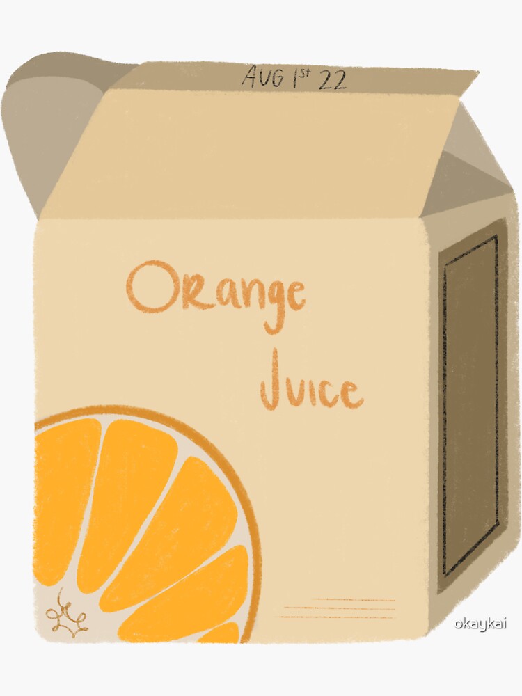 "orange juice" Sticker for Sale by okaykai | Redbubble