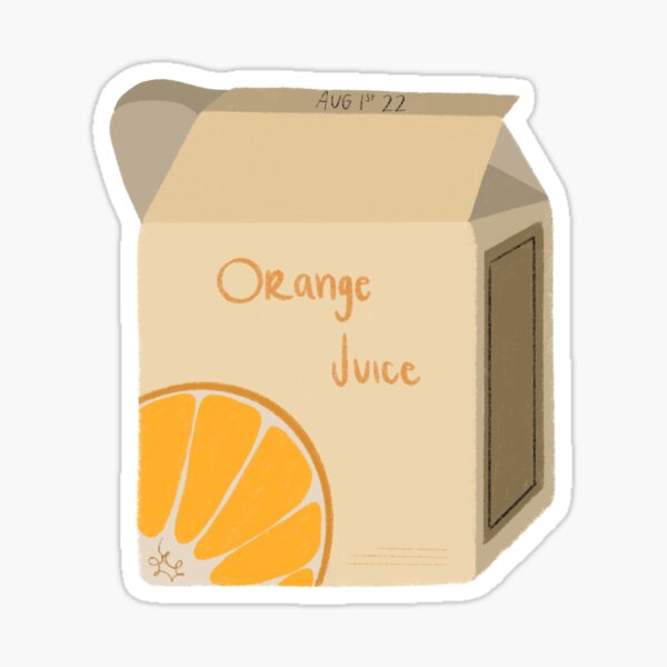 "orange juice" Sticker for Sale by okaykai | Redbubble