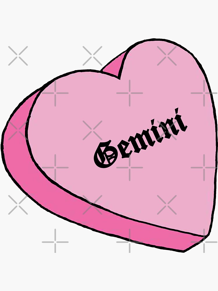 "Pink Gemini Candy Heart" Sticker for Sale by das065 | Redbubble