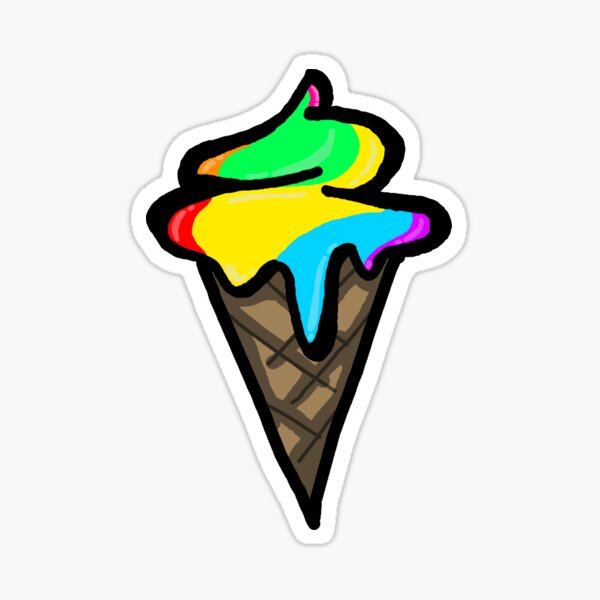"Drippin' Ice Cream" Sticker for Sale by LyniehArt | Redbubble